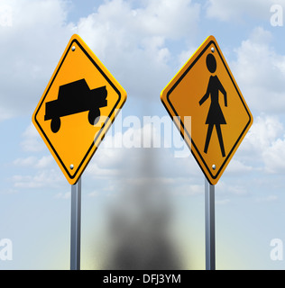 Auto accident and car crash concept involving two cars symbol as white ...
