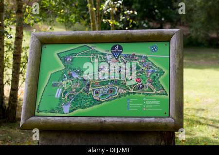 Durrell Wildlife Conservation Trust park map of site Stock Photo - Alamy