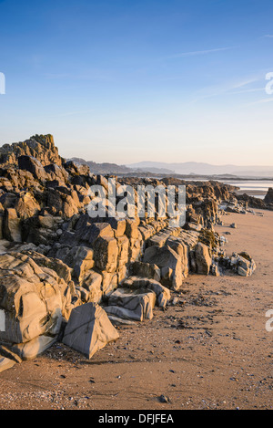 Dawn over Mossyard beach, Solway coast, Dumfries & Galloway, Scotland ...