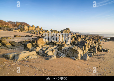 Dawn over Mossyard beach, Solway coast, Dumfries & Galloway, Scotland ...