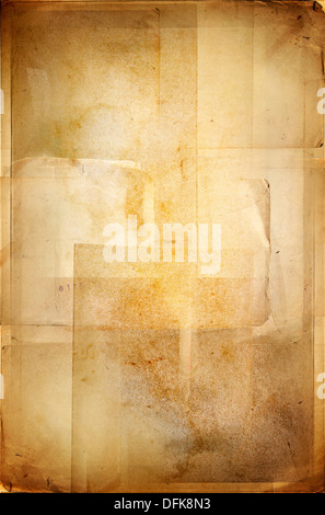 old brown discolored paper background, blank vintage paper surface in ...