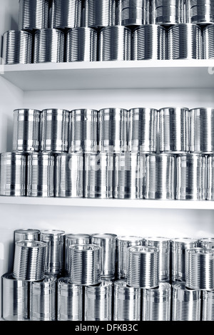 Stacked Cans of Food Stock Photo - Alamy