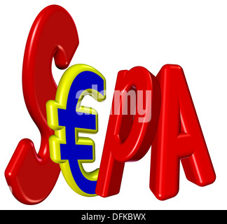 Sepa Single Euro Payments Area on a blue cube with european flag Stock ...