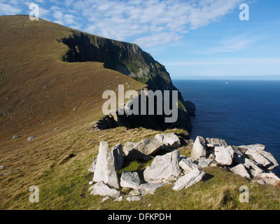 The cliffs of Conachair, Hirta, St Kilda, Outer Hebrides, Scotland, UK ...