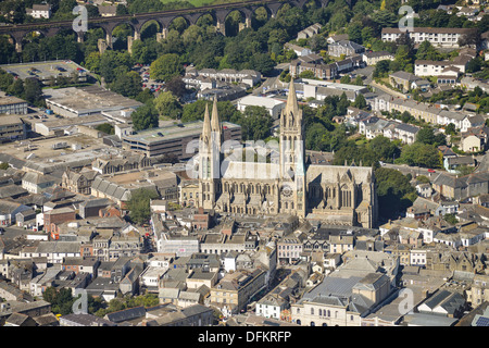 aerial view of Truro cornwall England uk drone Stock Photo - Alamy