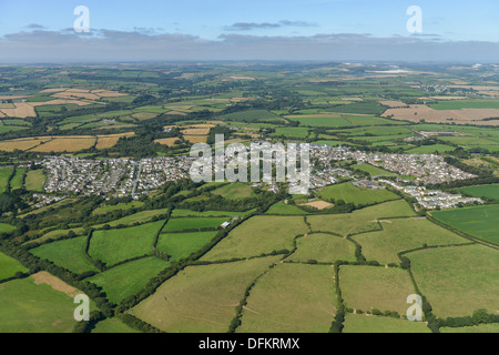 Aerial photograph Probus village in Cornwall Stock Photo - Alamy