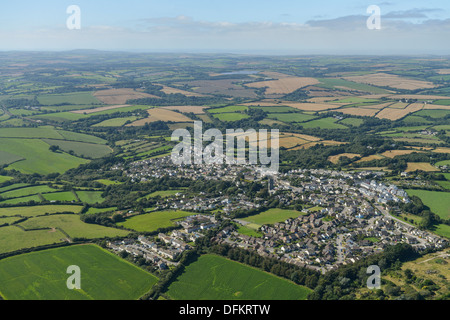 An aerial view of the village of Probus in Cornwall Stock Photo - Alamy