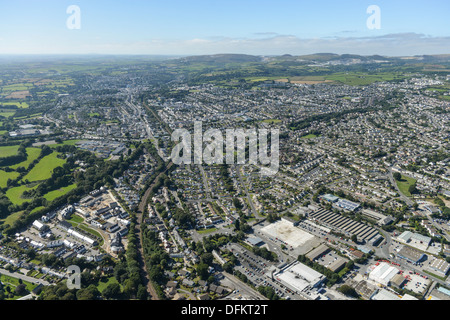 An aerial view of St Austell town centre, Cornwall Stock Photo - Alamy