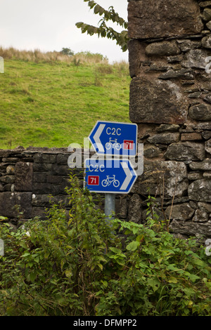 Coast to coast C2C cycle route sign Stock Photo - Alamy