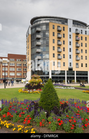 Queen's Gardens and BBC building, Hull, East Yorkshire, England UK ...