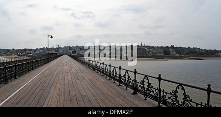 Isle of Wight Ryde pier which is open to pedestrians, cars and a train ...