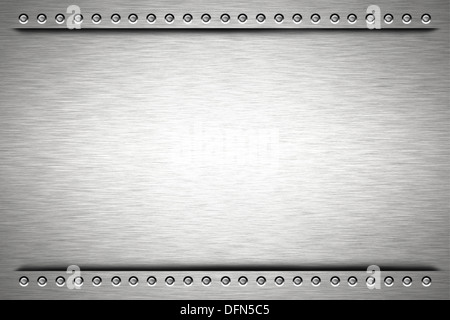 brushed metal background with rivets Stock Photo - Alamy