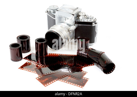 analog vintage SLR camera and color negative films Stock Photo - Alamy