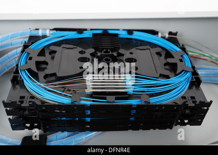 Fiber optic splice cassettes Stock Photo - Alamy