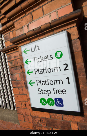 Signs at a railway platform in London warning not to trespass on the ...