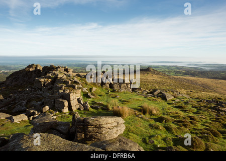 The view along Belstone Ridge, Belstone Tor Dartmoor National Park ...