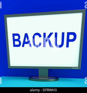 Backup Screen Showing Data Archiving Back Up And Storage Stock Photo ...