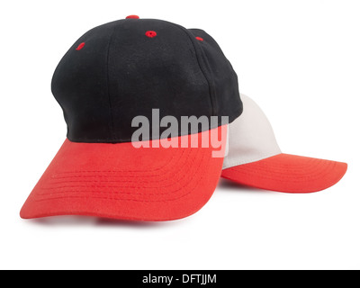 Black and Red Baseball Caps on White Background Stock Photo - Alamy