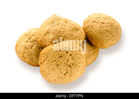 Five simple homemade cookies on white background Stock Photo - Alamy