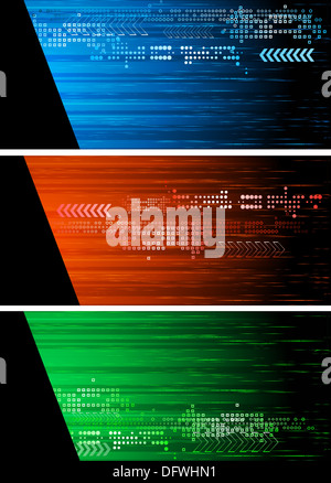 Dark banners with square texture. Eps 10 vector Stock Photo - Alamy
