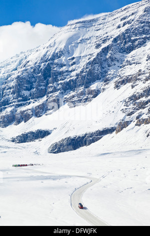 Brewsters Snocoach driving onto the Columbia Icefield, Athabasca ...