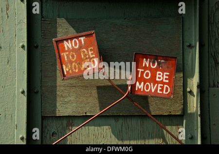 Old vintage red Not To Be Moved sign Stock Photo - Alamy