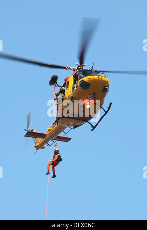 A Canadian Air Force Bell CH-146 Griffon accompanies Marines assigned ...