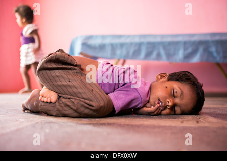 Embera indian child at sleep in the Embera village beside Rio Stock ...