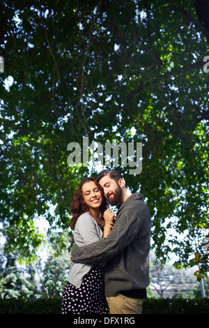 Portrait of attractive tender affectionate cheerful couple life ...