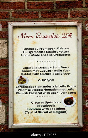 Food Menu in Brussels, Belgium Stock Photo - Alamy