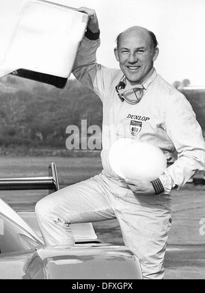 Stirling Moss, British racing driver, seated in a Porsche of the RRC ...
