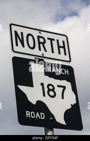 A highway road sign near Bandera in Texas, USA Stock Photo - Alamy