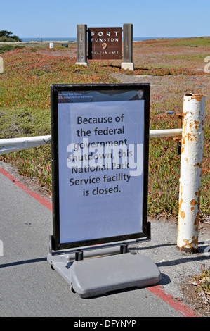 US National Parks closure sign at entrance to the Grand Tetons National ...