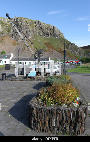 Old crane Ellenabeich Isle of Seil Scotland September 2013 Stock Photo ...