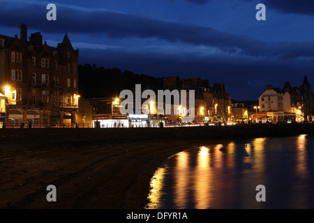 Oban waterfront at night Scotland September 2013 Stock Photo - Alamy