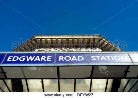 Edgware Road Underground (Tube) Station, Chapel Street, London Stock ...