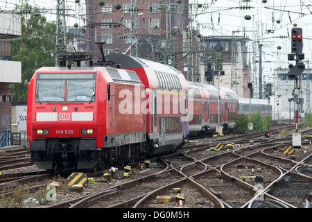 German Railways RE (Regional Express) passenger train, Opladen, Germany ...