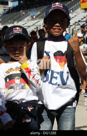 Suzuka, Japan. 11th October 2013. Japanese Formula One fans during the ...