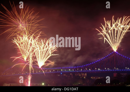 Fireworks display during Riverfire in Brisbane Stock Photo - Alamy