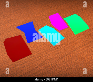 Five Blank Paper Slips Showing Copyspace For 5 Letter Words Stock Photo ...