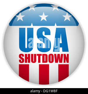 Vector - United States Shutdown Government Button Stock Photo - Alamy