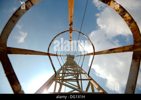 steel watchtower with ladder Stock Photo - Alamy