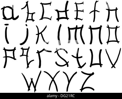 Set of english alphabet letters in lowercase, red, isolated on white ...