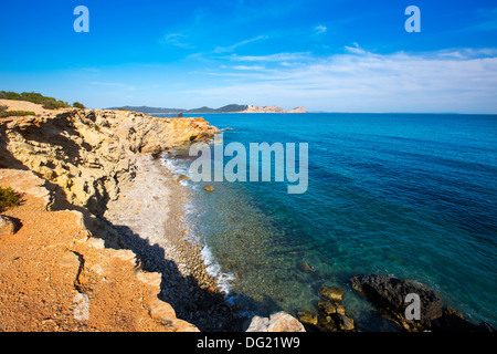 Ibiza Sa Caleta beach in south San Jose at Balearic Islands of spain ...