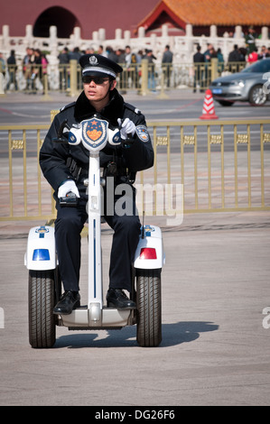 Chinese policeman on FREEYOYO segway G3 cargo on patrol at Tiananmen ...