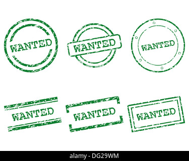 wanted seal stamp illustration design over a white background Stock ...