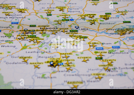 map of air traffic over the skies of Europe Stock Photo - Alamy