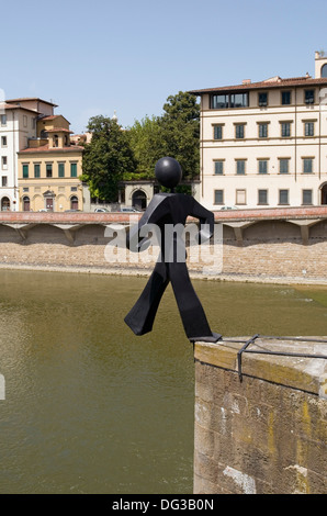 modern art sculpture (uomo comune/ common man) by Clet Abraham at Ponte ...