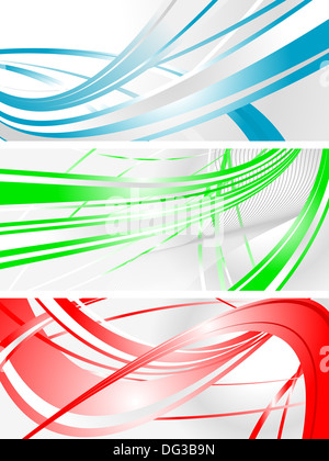 Set of abstract wavy banners Stock Photo - Alamy