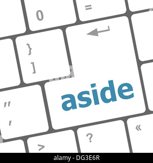 aside word on keyboard key, notebook computer Stock Photo - Alamy